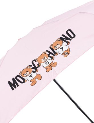 Moschino 8425SUPERMININPNK Teddy Bear Logo Umbrella - Pink