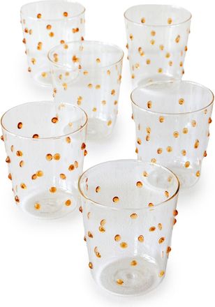 Zafferano Party Gläser Set aus Borosilikatglas im Polka Dot Design (Gold)