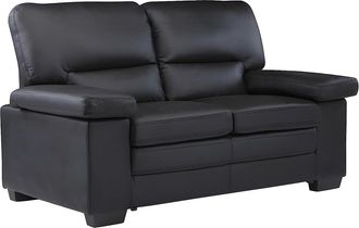 Vente-Unique Vente-Unique-Ledersofa 2-Sitzer - B&uuml;ffelleder - Schwarz - Mimas