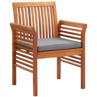 vidaXL Vidaxl - Chaise &agrave; d&icirc;ner de jardin avec coussin Bois dacacia massif