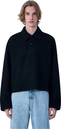 Rier Homme, Tops, Noir, Taille: S Pull Polo en M&eacute;lange de Laine