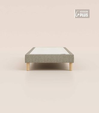 Tediber Sommier tapissier 80x200 cm Plus - Gris - Bois responsable - Qualit&eacute; h&ocirc;teli&egrave;re - Fait en France et en Belgique - Tediber