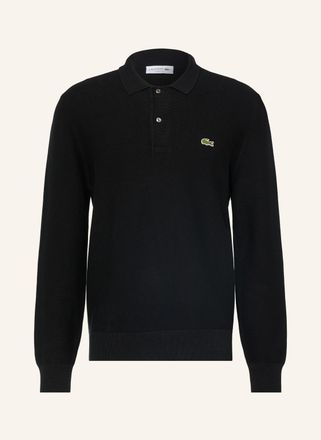 Lacoste Strick-Poloshirt schwarz