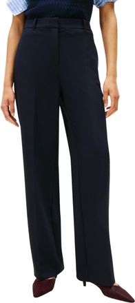 Tommy Hilfiger Damen Stoffhose Punto Slim Straight Fit, Blau (Dark Night Navy), 38