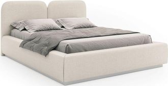 Selsey Selsey Comoves - Polsterbett 180x200 mit Chenillebezug, Bettkasten und Lattenrost, Creme