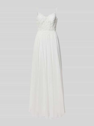 Luxuar Fashion Maxikleid mit Stitchings und r&uuml;ckseitiger Schn&uuml;rung