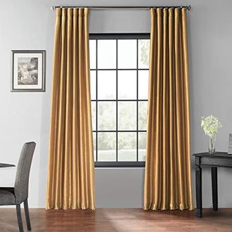 Half Price Drapes Verdunkelungsvorhänge aus Kunstseide, 244 cm lang, für Schlafzimmer und Wohnzimmer, Vintage-Stil, strukturiert, Verdunkelungsvorhang, 1 Panel, 127 x 2