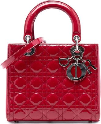 Dior Hobo Bags - Medium Patent Cannage Lady Dior - Gr. unisize - in Rot - f&uuml;r Damen