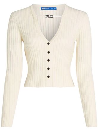 Karl Lagerfeld cardigan crop - Blanc