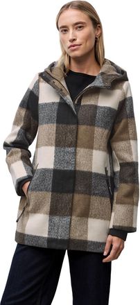 Street One Damen 2005341 Karierte Jacke mit Kapuze, Black, 40