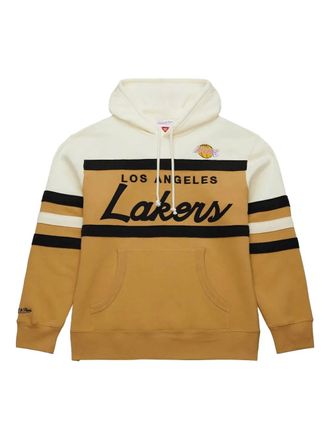 Mitchell & Ness Hoodie in Colour-Block-Optik - Braun