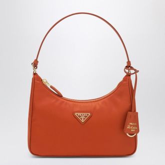 Prada Re-Edition 2005 mini bag in papaya-colored Re-Nylon and Saffiano leather