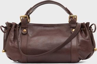Gerard Darel Mini sac &agrave; main en cuir effet froiss&eacute; - 12H - Marron