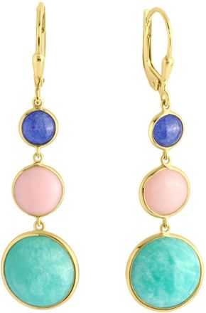 Jamelli Ohrringe Silber 925 vergoldet 50mm lang mit echten Steinen