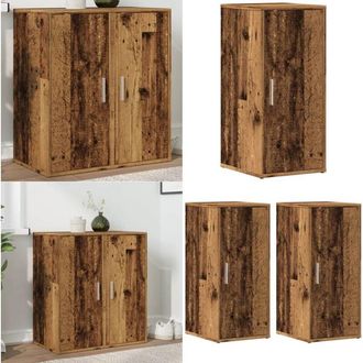 vidaXL Schuhschränke 2 Stk. Altholz-Optik 32x35x70 cm Holzwerkstoff - Vidaxl