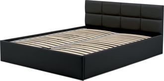 Generic Mebligo - Polsterbett Kunstleder 140x200 mit Bettkasten, Bettgestell, Doppelbett mit Lattenrost, Schlafzimmer Bett mit Kopfteil, Stauraumbett Monos, B