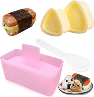 Generic Musubi Maker Presse mit dreieckiger Sushi-Presse (groß und klein), klassische dreieckige Reiskugelform, Sushi-Form, ungiftig, BPA-frei, 3 Stück