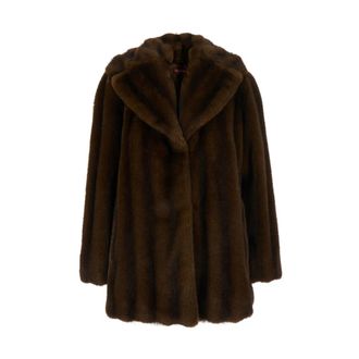 Max Mara Jacke aus Kunstpelz & Lammfellimitat - - Jackets - Damen - Braun - M