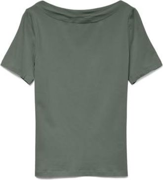 Vero Moda Vero Moda VMPANDA T-Shirt Stretch uni &agrave; Manches Courtes et col Bateau pour Femme, Laurel Wreath, XXL