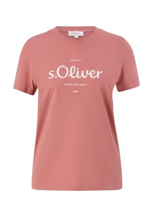s.Oliver Damen T-Shirt mit Logo Print ORANGE, 40