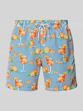 MC2 Saint Barth Straight Fit Badeshorts mit Logo-Patch Modell Gustavia
