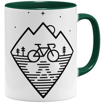OM3 Bicycle Fahrrad Kaffee-Tasse mit Minimalistisches Design f&uuml;r Radfahrer Bike-Liebhaber - Cycling Cyclist Biking Fahrradfahrer - Keramik Becher - 325ml 