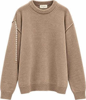 Paura Hotaka Rundhals-Strickpullover - - Knitwear - Herren - Beige - L