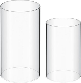 BESPORTBLE 2 St&uuml;ck Transparente Glas Kerzenzylinder Abdeckungen Winddicht 6X10cm 6X15cm Dekorative Kerzenschirme f&uuml;r Wohnraum und Eventdekoration