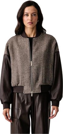 A|X Armani Exchange Bomber en m&eacute;lange de laine - Femme - Vestes - Brun - Taille: 42 FR