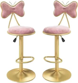 Generic Drehbare Barhocker, h&ouml;henverstellbare Tresenhocker, Esszimmerst&uuml;hle, Samt-Barst&uuml;hle mit geschwungener R&uuml;ckenlehne, K&uuml;cheninsel, Kneipe