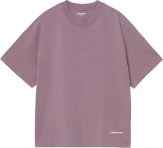 Carhartt Work in Progress Homme, Tops, Violet, Taille: S Link Script T-Shirt