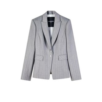 Patrizia Pepe Femme, Vestes, Gris, Taille: 36 FR Slim pinstripe blazer