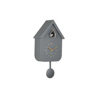 Karlsson Wanduhr Solo Color Cuckoo - Grau - 6x21,5x41cm - Andere - Kunststoff - Wanduhr Modern Wohnzimmer - Wanduhren - Kuckucksuhr