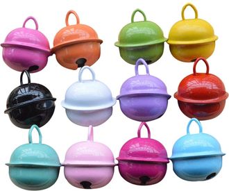 TOPBATHY 30st&uuml;cke Runde Bemalte Mini-metallgl&ouml;ckchen Weihnachtsgl&ouml;ckchen Anh&auml;nger Aus Metall Schmuckornamente F&uuml;r Partys Weihnachtsdeko Und Basteln Zuf&auml;llige F