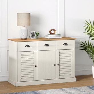 vidaXL Sideboard mit Schubladen vigo 113x40x75 cm Massivholz Kiefer - Vidaxl