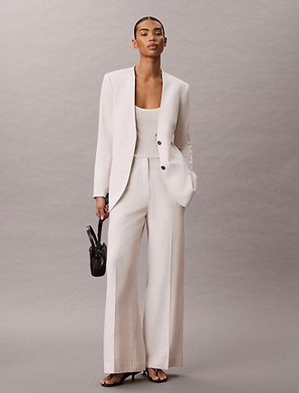 Calvin Klein Veste blazer en m&eacute;lange de lyocell-lin