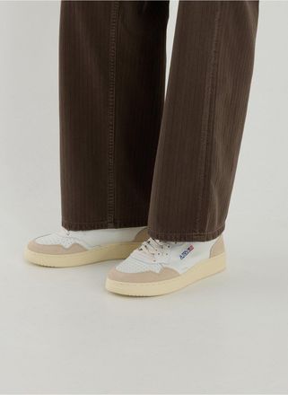 Autry Baskets bi-mati&egrave;re en cuir m&eacute;lang&eacute;