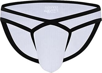 Generic Jockstrap Hommes Taille Basse Culottes Hommes Sexy Respirant Coton Bikini Triangle Pyjama Meilleur ami String Hommes, Blanc., XXL taille courte
