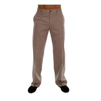 Dolce & Gabbana Beige Baumwoll-Stretch-Chinos Hose - - Trousers - Herren - Beige - XS