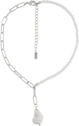 Dansk Copenhagen Collier court statement perles m&eacute;lang&eacute;es - Femme - Accessoires - Gris - Taille: ONE Size
