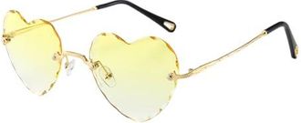 Generic Lunettes de soleil unisexes en forme de coeur sans monture en m&eacute;tal avec verres d&eacute;grad&eacute;s pour cyclisme, course &agrave; pied, activit&eacute;s de plein air, lunette