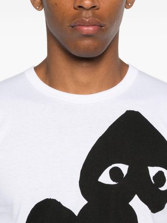 Comme Des Gar&ccedil;ons Black Heart Graphic T-shirt - White