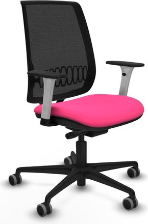 Piqueras y Crespo B&uuml;rostuhl Rosa Alares mit wei&szlig;en und schwarzen Armlehnen, h&ouml;henverstellbare Lendenwirbelst&uuml;tze, ausgestattet mit Syncro/Traslack und injiziertem Schau