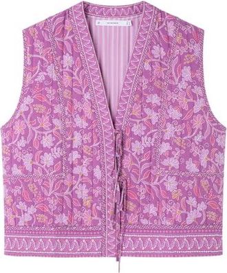 Women'secret Sweater Mix and Match Journal Gilet, Violet, S-M Femme