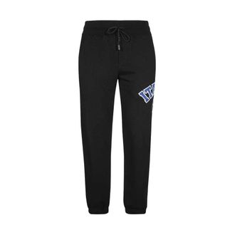 GCDS Baumwoll-Track-Pants mit Front-Patch - - Trousers - Herren - Schwarzk - S
