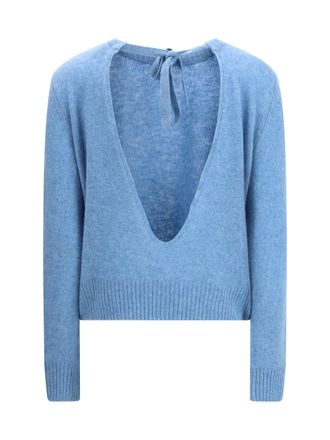 Marni Womens Long-Sleeved Crewneck Sweater Sky Kashmir-Capra Hircus Kashmir/capra