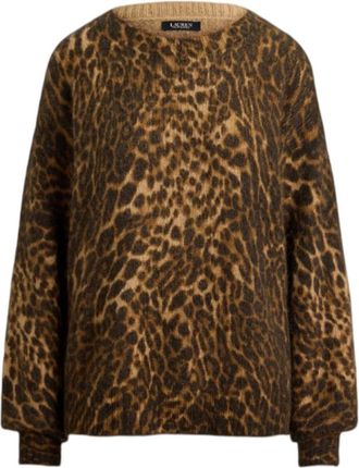 Ralph Lauren Pull &agrave; col rond Ocelot - Femme - Pulls - Multicolore - Taille: 38 FR