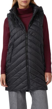 s.Oliver Lange wattierte Steppweste mit abnehmbarer Kapuze