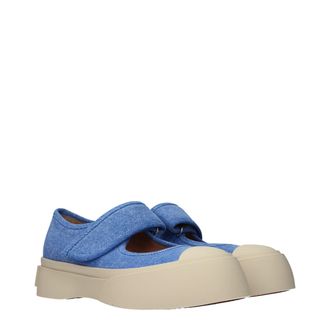 Marni Womens Blue Fabric Low Top Sneakers
