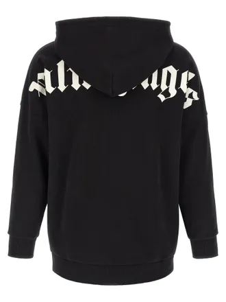Palm Angels Logo-Printed Brushed Cotton Hoodie - Black